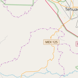Mapa de Tehuacán, Puebla